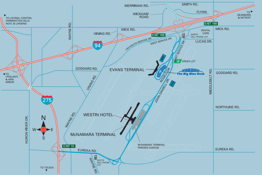 DTW North Terminal Maps, Gate, Airline, Shop, Arrival & Departure